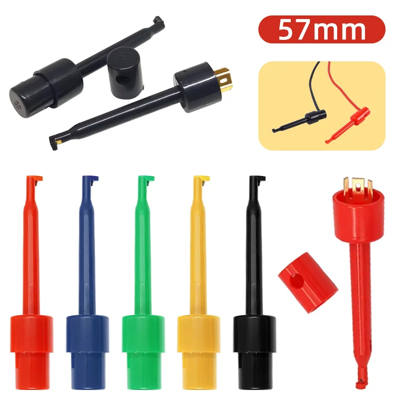 10Pcs MIX COLOR Large 57mm Electrical Testing Probe SMD IC Grabber Test ...