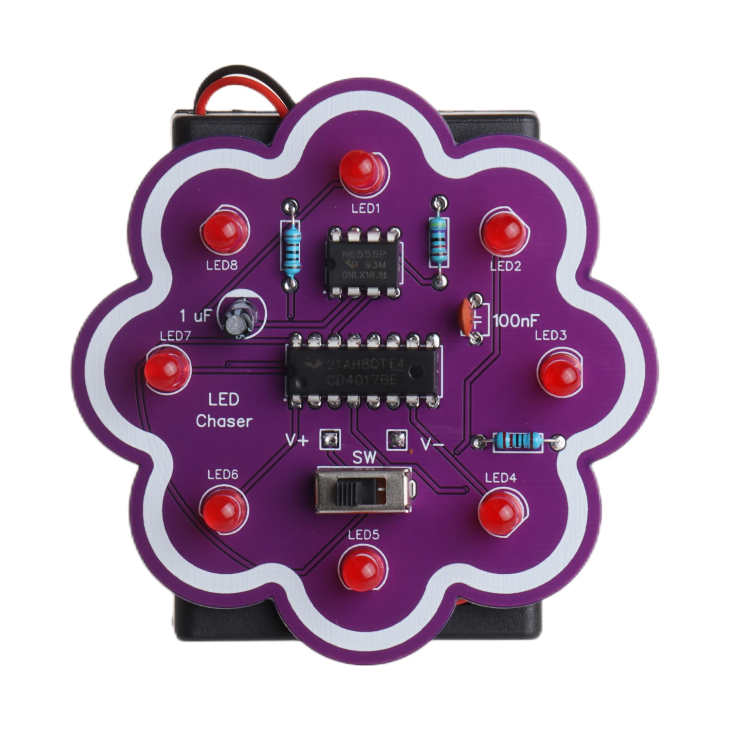 8 Led Chaser Soldering Kits Diy Fun Electronic Kit Flower Shape ...