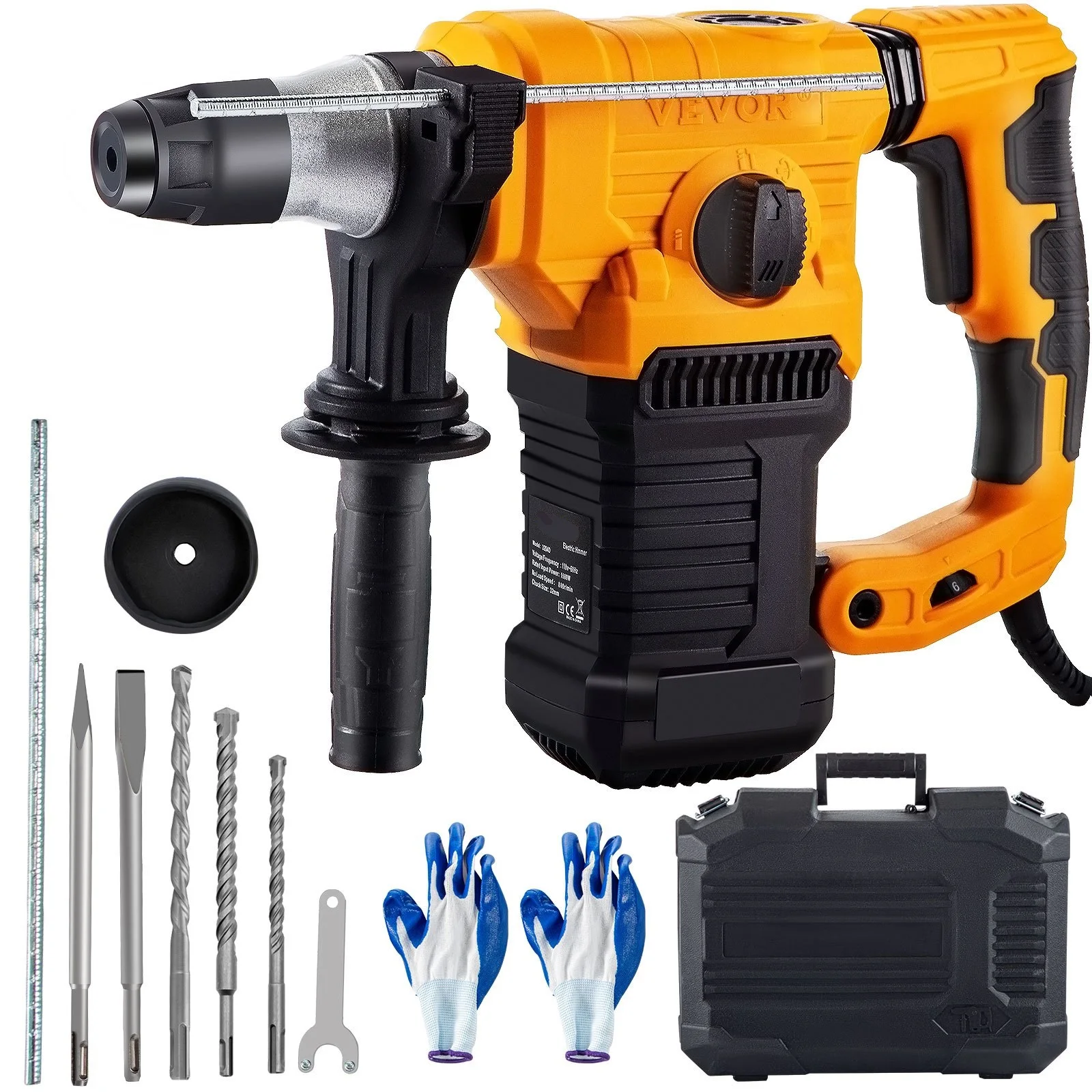 Rotary-Hammer-9-5A-1050W-Variable-Speed-0-850RPM-Corded-Hammering ...