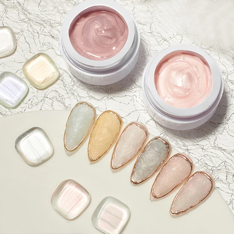 Thread Pearl Shell Nail Gel Spiral Pearlescent Fine Flash DIY Semi ...