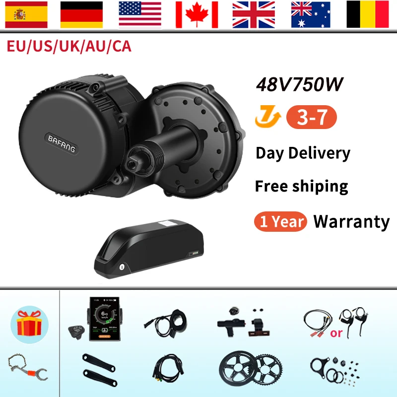 Bafang Motor 750W 48V BBS02 BBS02B Mid Drive Electric Motor Ebike Kit ...