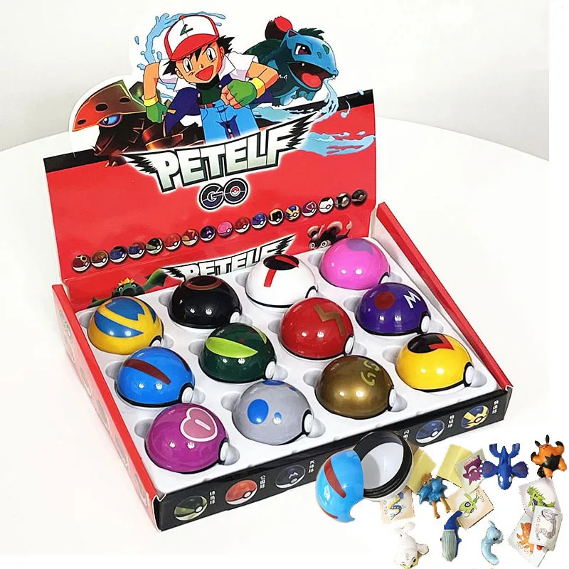 12Pcs-Pokemon-Pokeball-Kawaii-Anime-Figure-Pikachu-Different-Styles ...
