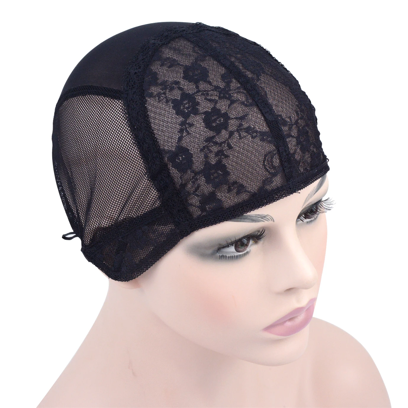 1 Piece Double Lace Wig Cap for Making Wig Weaving Cap with Adjustable ...