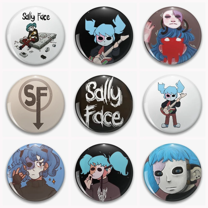 58mm-Sally-Face-Vintage-Game-Button-Pin-Creative-Cartoon-Sal-Fisher ...