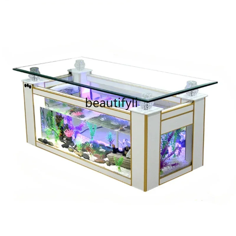 Change-Water-Rectangular-Coffee-Table-Fish-Tank-Living-Room-Ecological ...