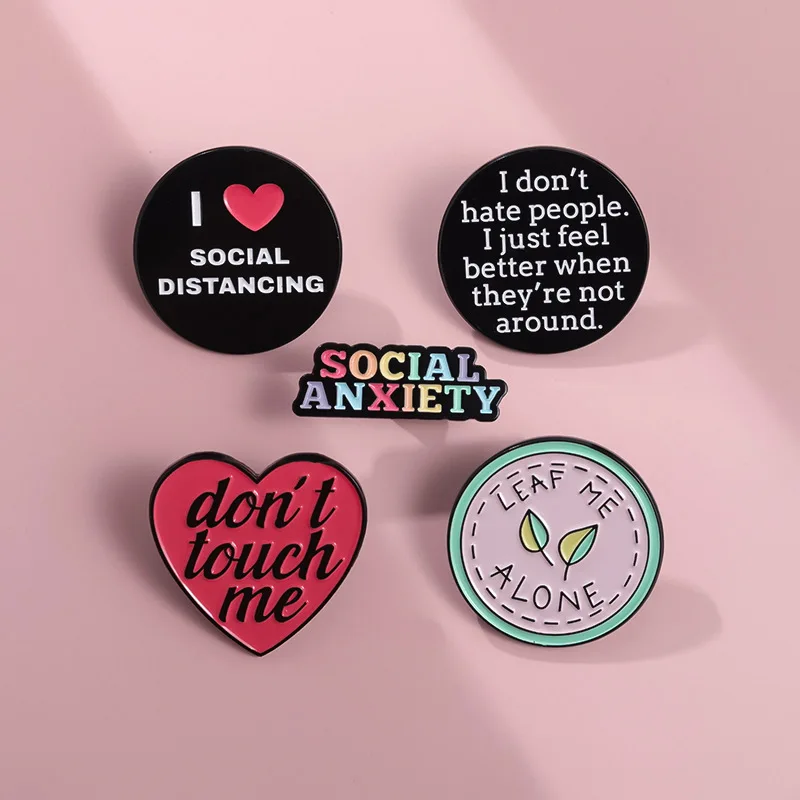 Anti-social Introverts Enamel Pins Custom Social Anxiety Brooches Lapel ...