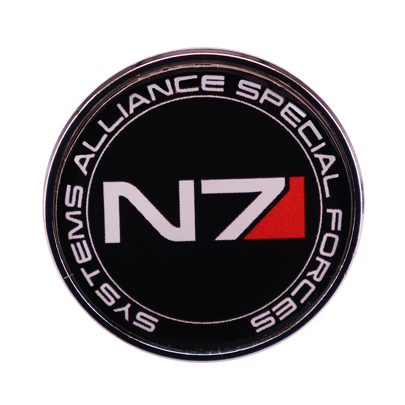 Mass Effect N7 Systems Alliance Special Forces Brooch Badge Lapel Pin Fashion Jewelry