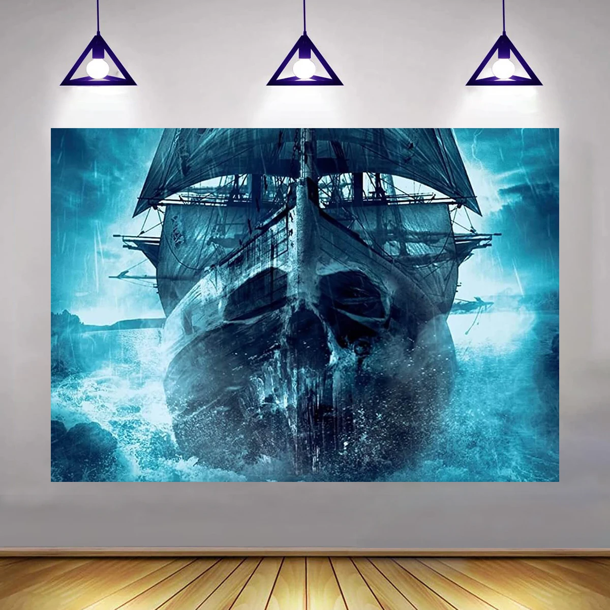 Pirate-Ship-Sea-Rainstorm-Backdrop-Ghost-Banner-Haunted-Game-House ...