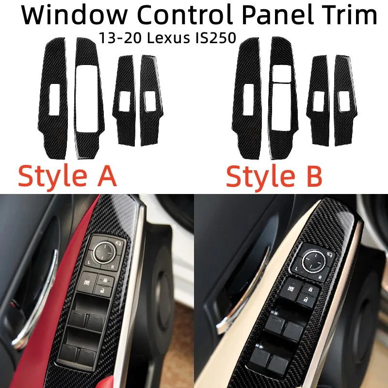 Carbon Fiber Window Control Panel Trim Glass Lift Switch Cover Car ...