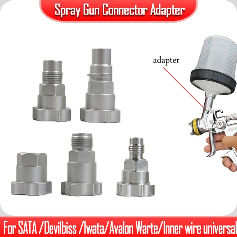 Spray-Gun-Connector-Adapter-Aluminum-Alloy-For-SATA-Devilbiss-Iwata ...