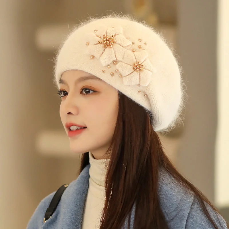 Autumn-Winter-Season-Versatile-Flocking-Warm-Rabbit-Fur-Hat-Women ...