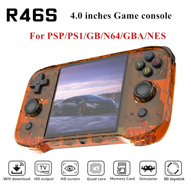 R46s retro console de jogos portátil sistema linux 4.0 polegada tela ...