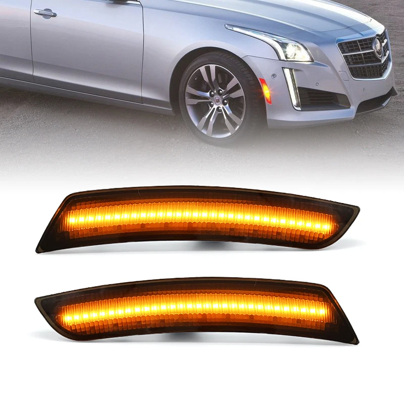For-Cadillac-CTS-2014-2020-ATS-2015-2020-Smoked-Lens-LED-Side-Marker ...