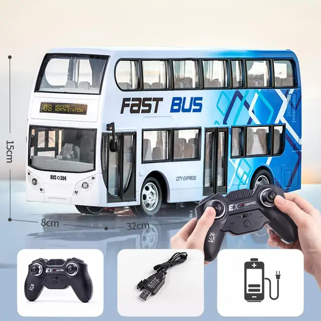 Wireless Remote Control Bus With Light Simulation Electric Large Double ...