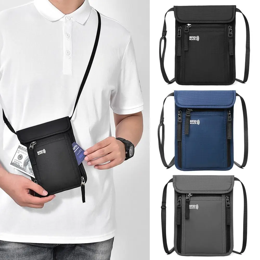 Unisex Nylon RFID Passport ID Bag Waterproof Multi-Functional Document ...