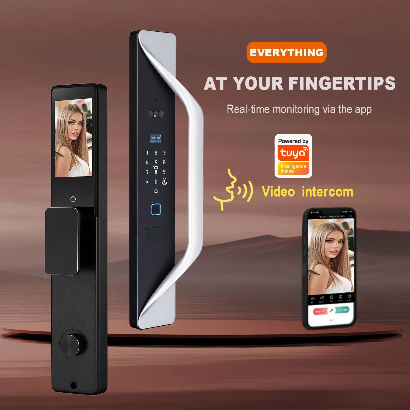 Tuya App Smart Lock Household Anti-theft Door Fingerprint Lock With ...