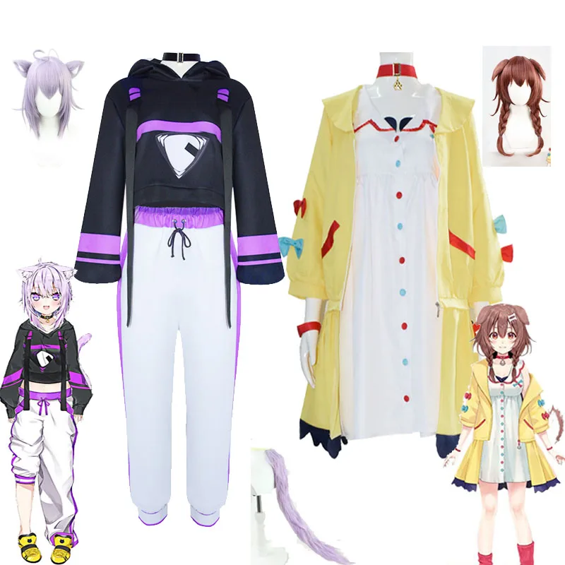 VTuber Nekomata Okayu Inugami Korone Cosplay Costume Wig Hololive ...
