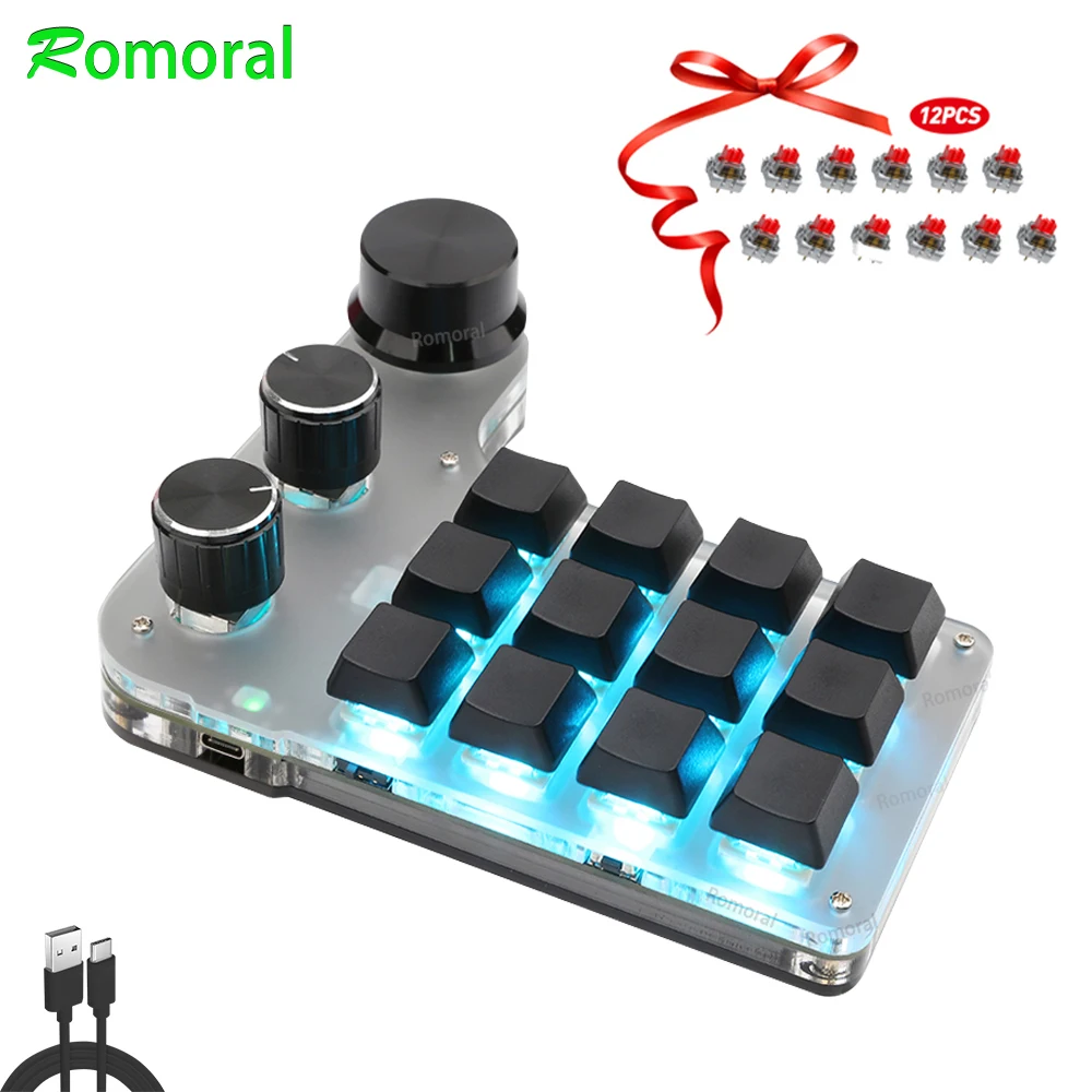 USB Custom Keyboard Volume Button Knob Programming Macro Gaming ...