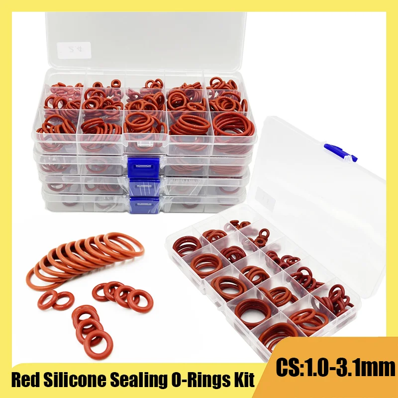 Red-Silicone-O-Rings-250-100Pcs-O-Rings-Red-Silicone-VMQ-Seal-Sealing-O ...
