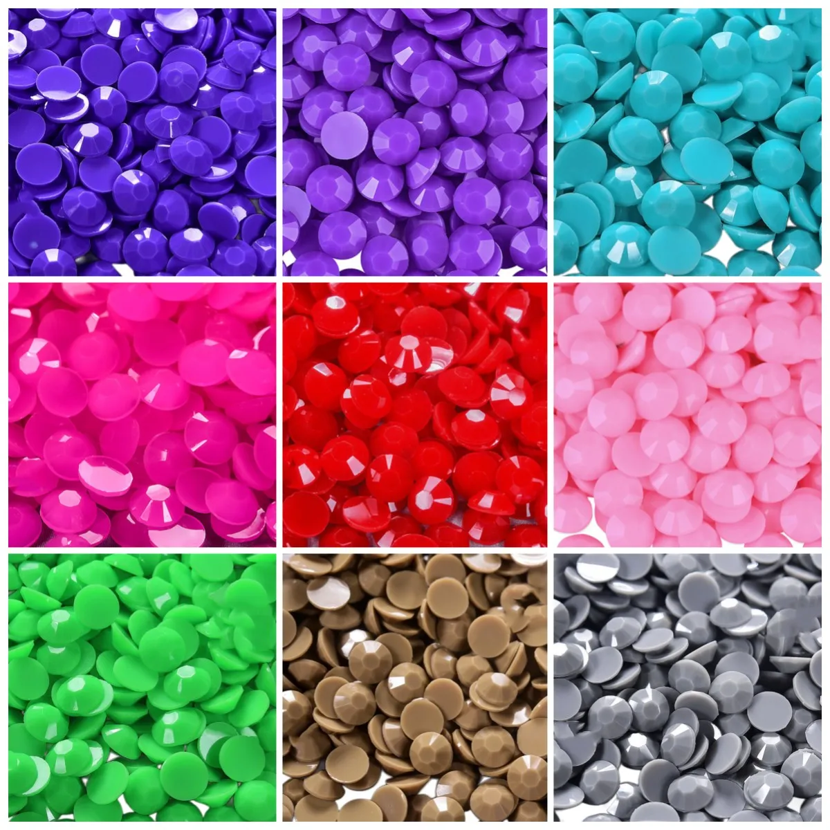 Solid-Jelly-Resin-Round-Flat-Back-Rhinestones-New-Candy-Colors ...