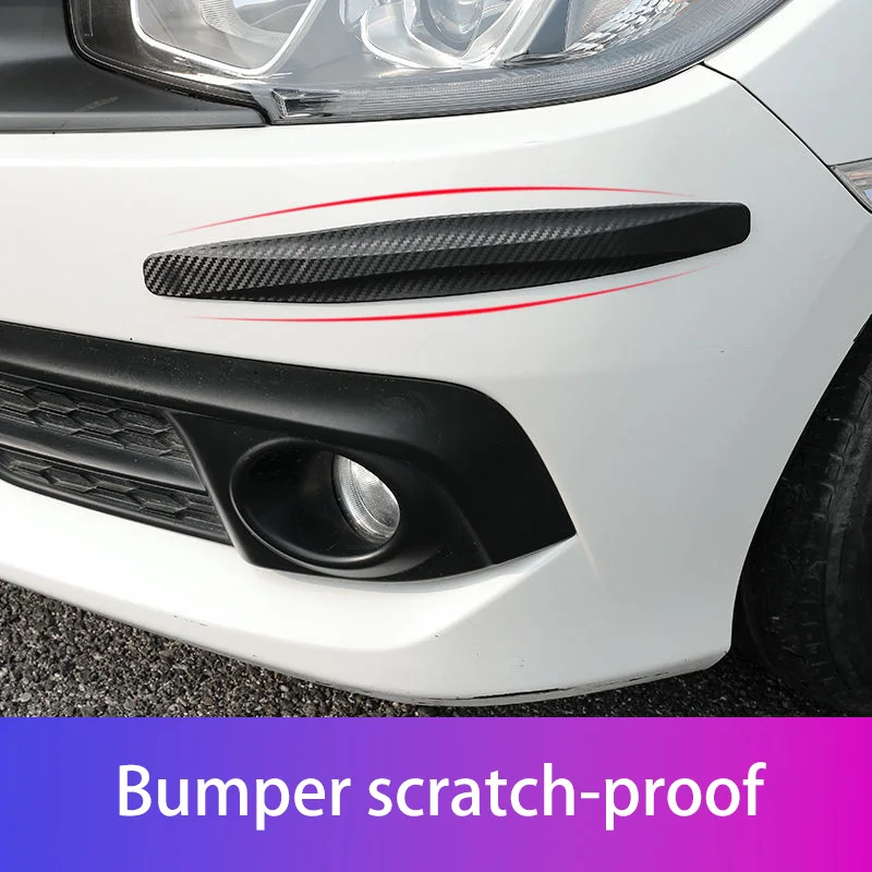 2-4PCS-3D-Car-Front-And-Rear-Bumper-Anti-collision-Strip-Carbon-Fiber ...