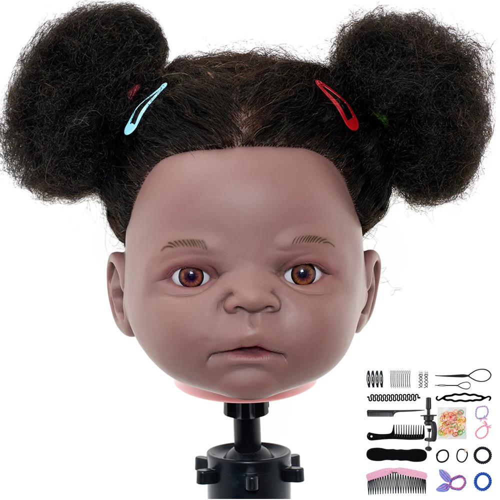 NEVERLAND 100% Human Hair Training Head Kit Baby 10 Inch Mannequin ...