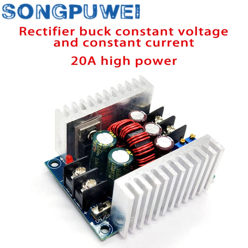 300W 20A DC-DC Adjustable Step Down Buck Converter Module Constant ...