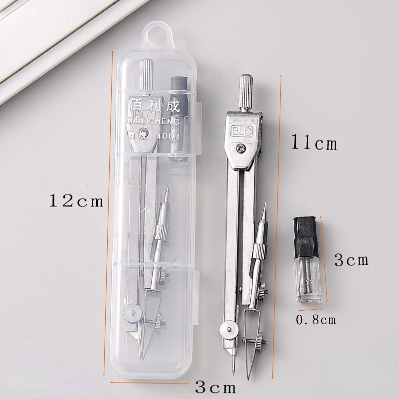 1 Box Stainless Steel Drawing Compass Math Geometry Tools for Circles ...