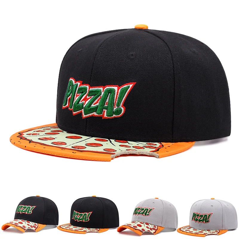 2024-New-Pizza-Letter-Embroidered-Snapback-Caps-Fashion-High-Quality ...