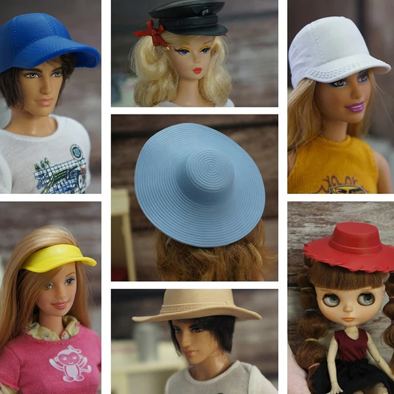1/6 2pcs Doll Accessories Hat For Dolls Decorations Sunhat Doll ...