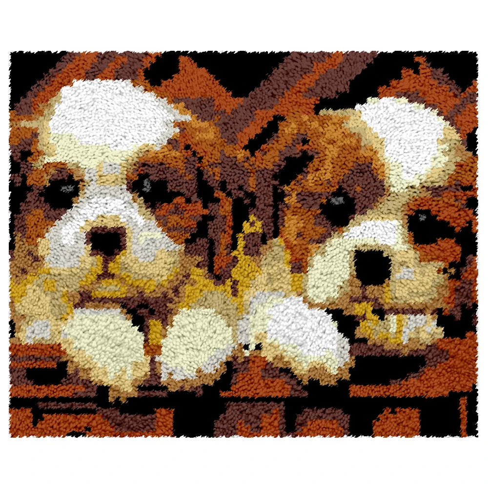Latch-hook-package-carpet-with-pre-printed-Dogs-pattern-Latch-Hook-Kits ...