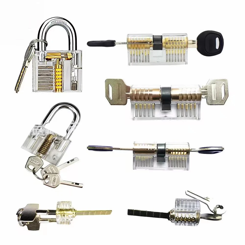 New-Visible-Practice-Padlock-Copper-Lock-Pick-Tools-Transparent ...