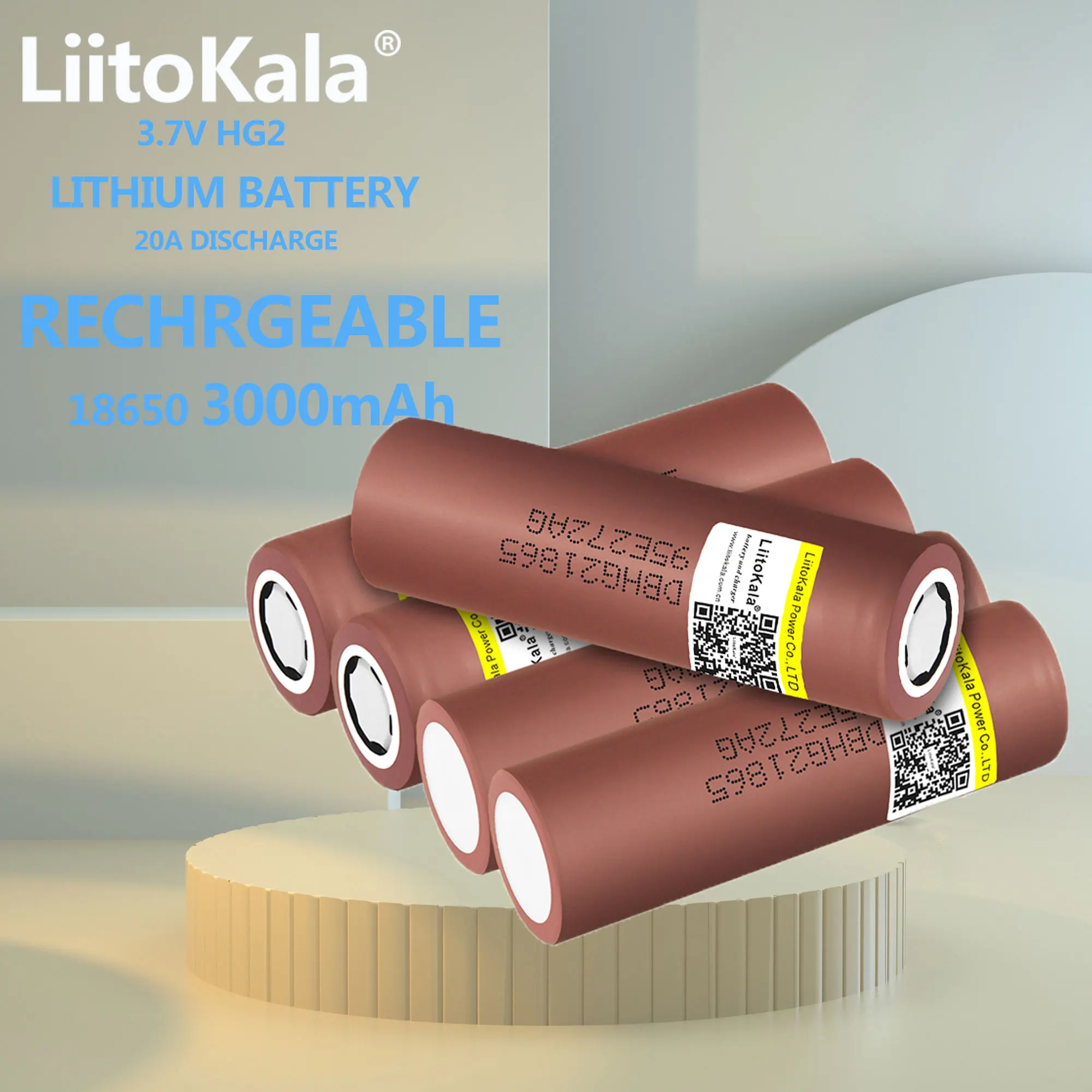 5PCS-LiitoKala-Original-HG2-18650-3000mAh-battery-18650-HG2-3-7V ...