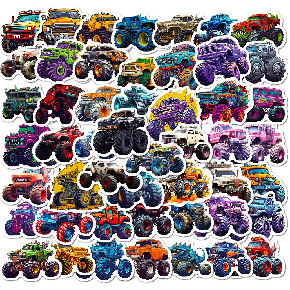 10-30-50PCS-Monster-Truck-Cartoon-Car-Stickers-DIY-Laptop-Luggage ...