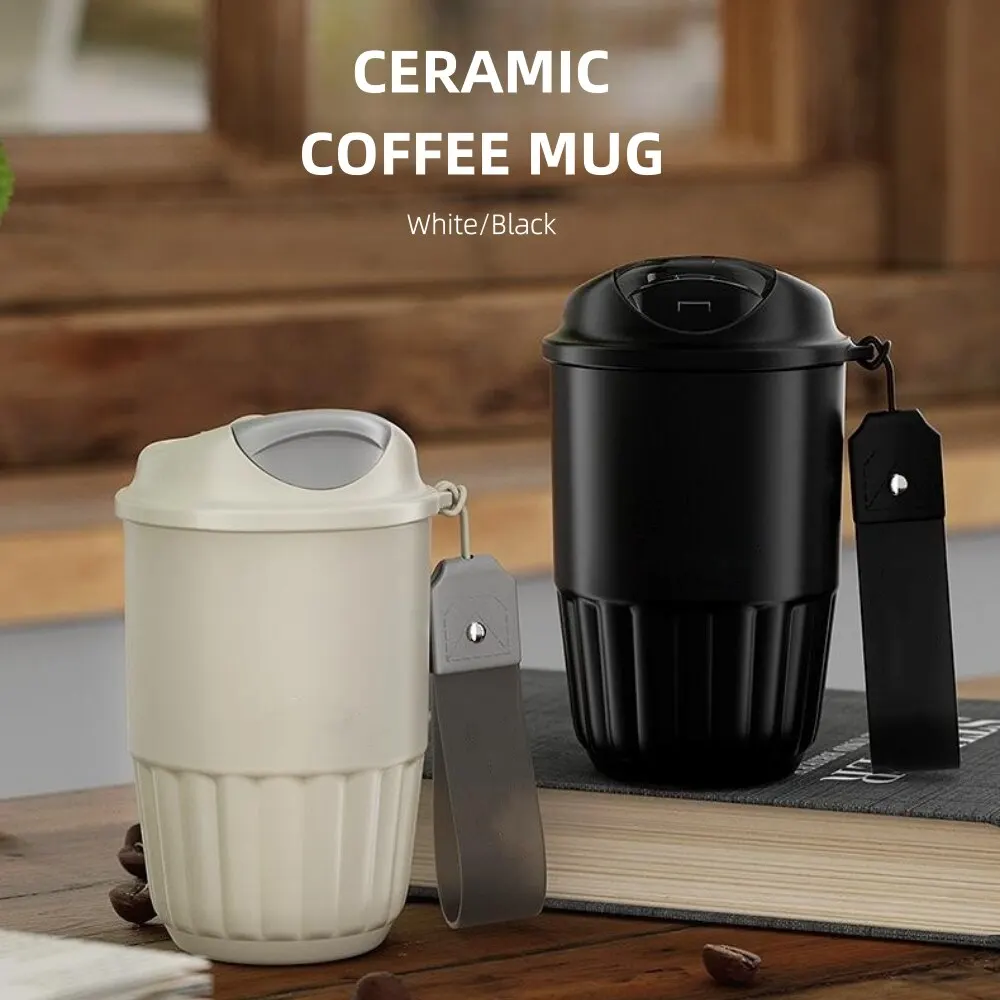 Travel Coffee Mug 410ml Ceramic Interior Thermos Mug Light Luxury Light ...