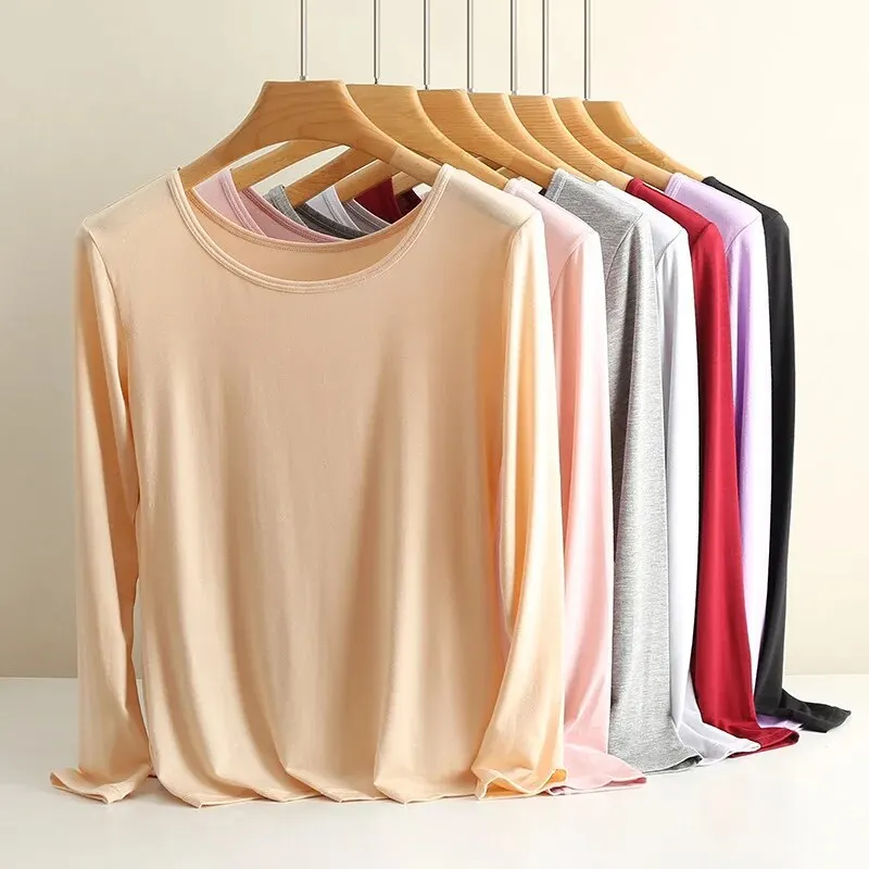 Autumn-Winter-Modal-Underwear-Women-Slim-Fit-Round-Neck-Thermal ...