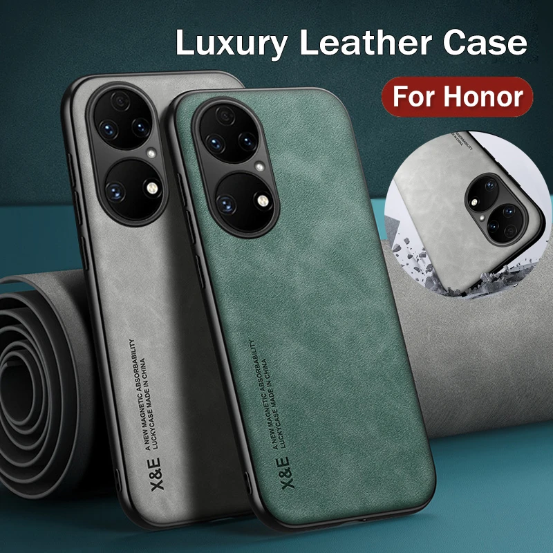For Honor 70 50 Pro Case Sheepskin Leather Back Cover For Honor Magic 5 ...