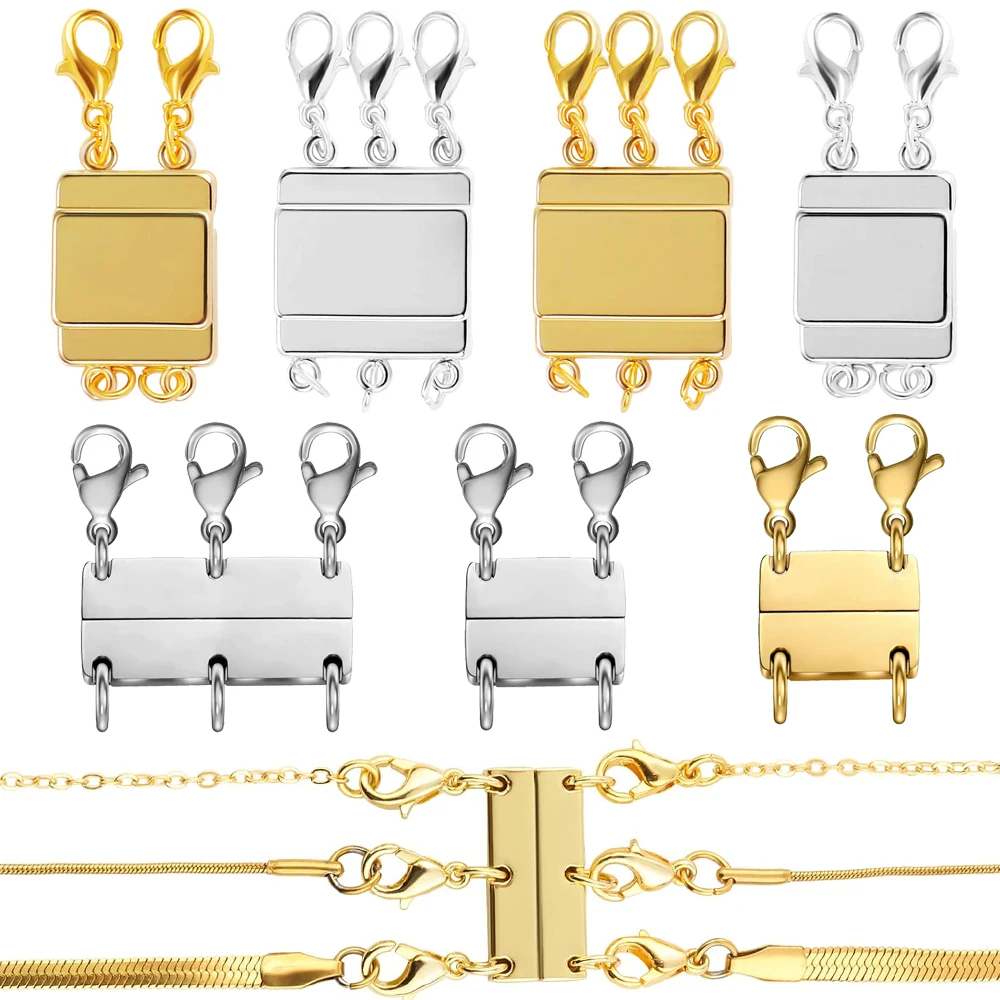 2pcs Layered Necklace Clasp Strong Magnetic Separator Extender for DIY ...