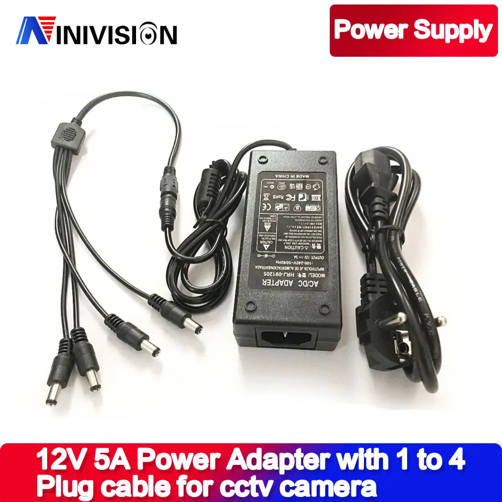 NINIVISION-12V-5A-4-Port-CCTV-Camera-AC-Adapter-Power-Supply-Box-For ...
