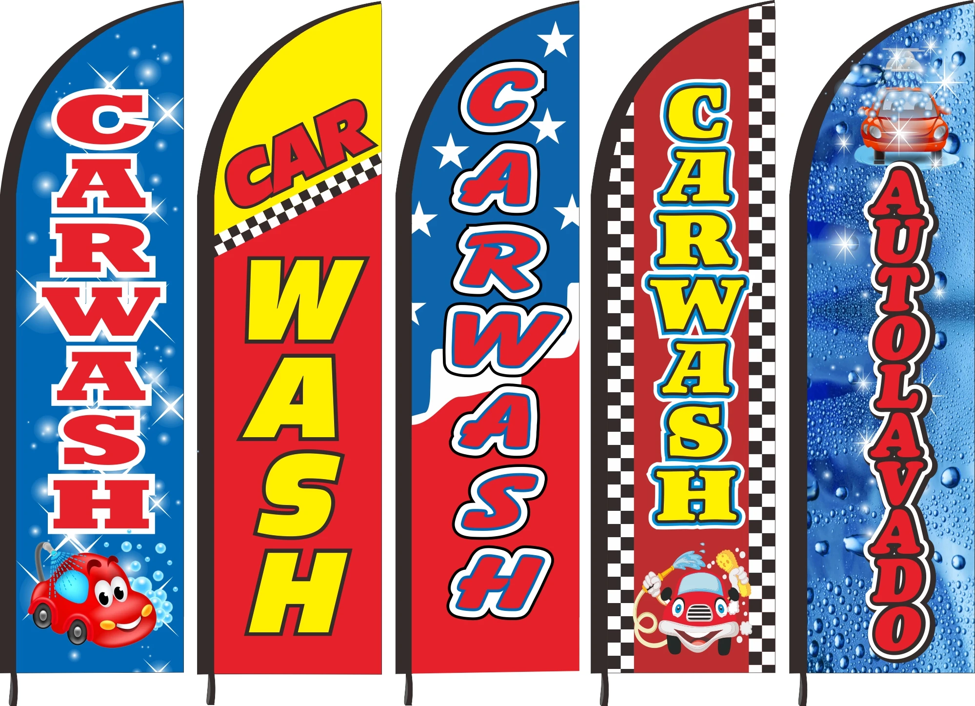 Car Wash Beach Feather Flag, Fabric only With No Stand, CarWash, Auto ...