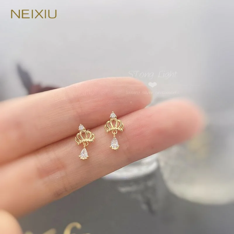 Neixiu-925-Sterling-Silver-14K-Gold-Plated-Cutout-Stud-Earrings ...