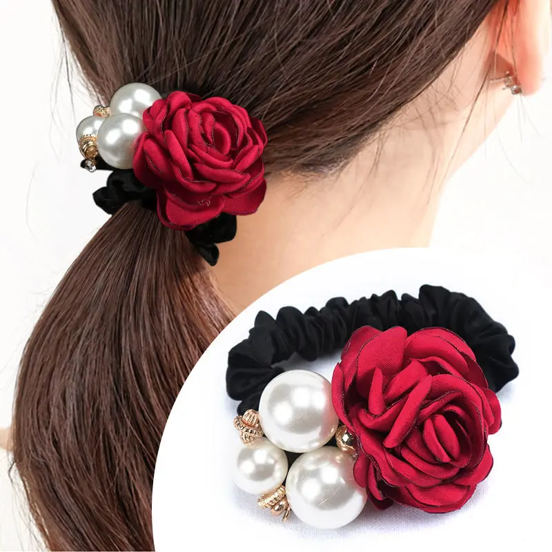 Fashion-Big-Imitate-Pearl-Rose-Flower-Hair-Band-for-Women-Girl ...