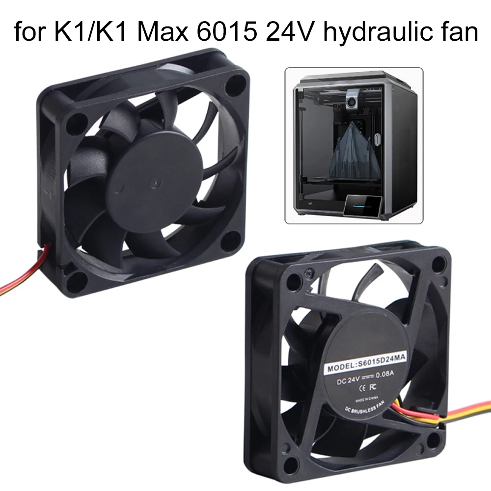 For Creality K1/K1 MAX 6025 Hydraulic Fan 24V Cooling Fan 3350 RPM ...