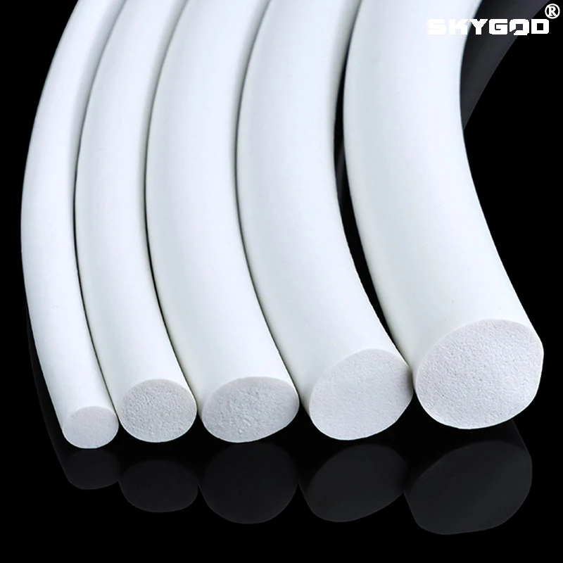 1-3-5m-Silicone-Rubber-Foamed-Strip-Round-Dia1-25mm-White-Sponge-Backer ...