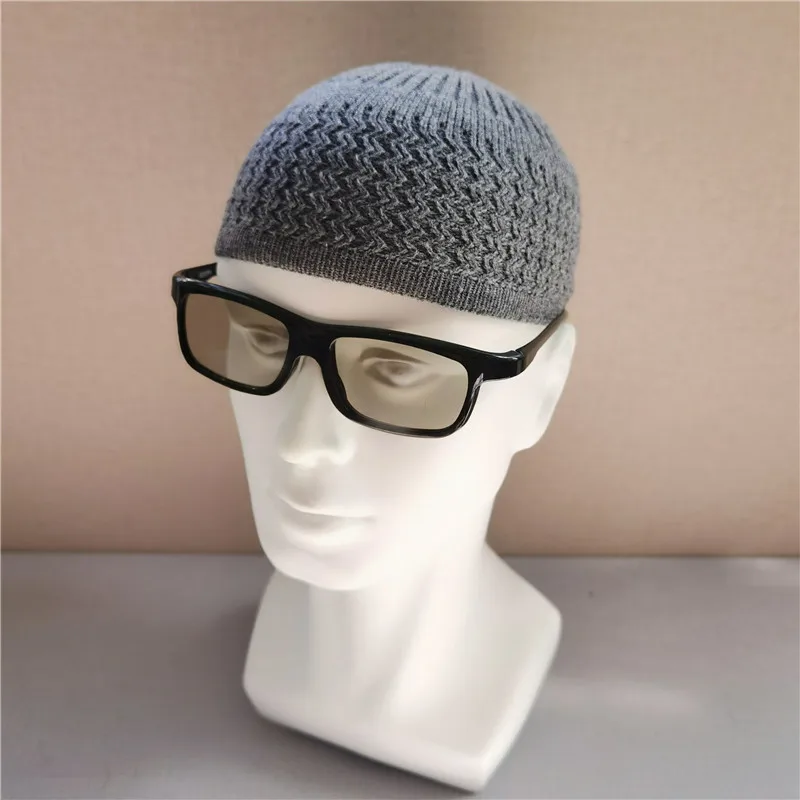 Winter Knitted Muslim Men Prayer Hats Unisex Beanies Cap Warm Islamic ...