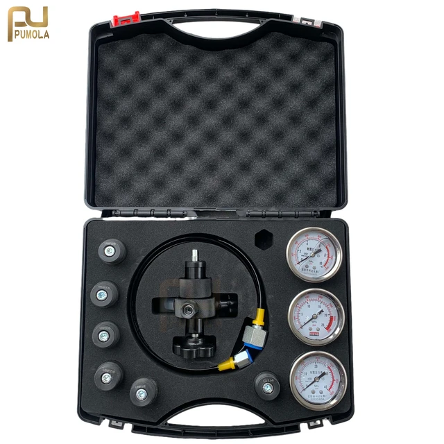 3Pcs Pressure Gauge With Adapters Hydraulic Accumulator N2, 46% OFF