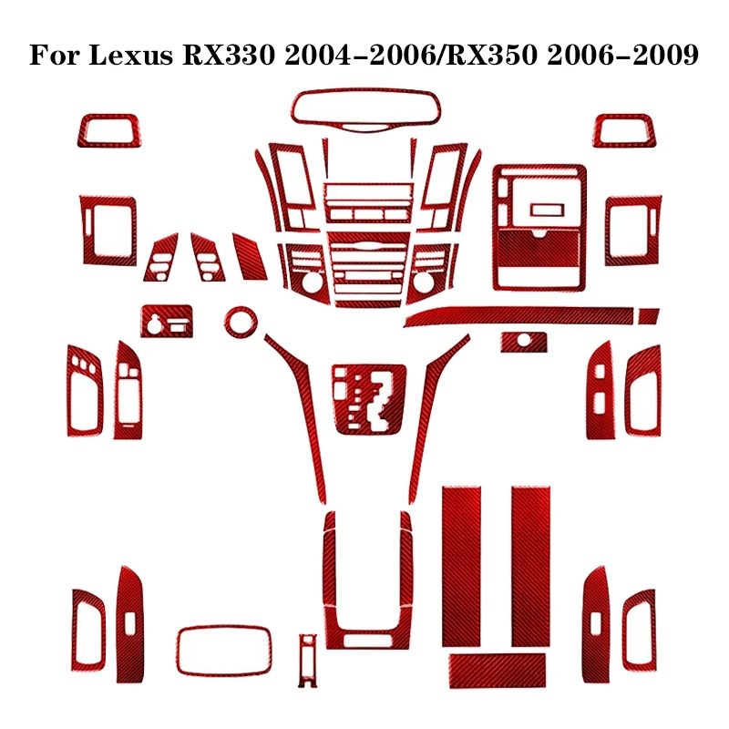 For-Lexus-RX330-2004-2006-RX350-2006-2009-Carbon-Fiber-Material-Red ...