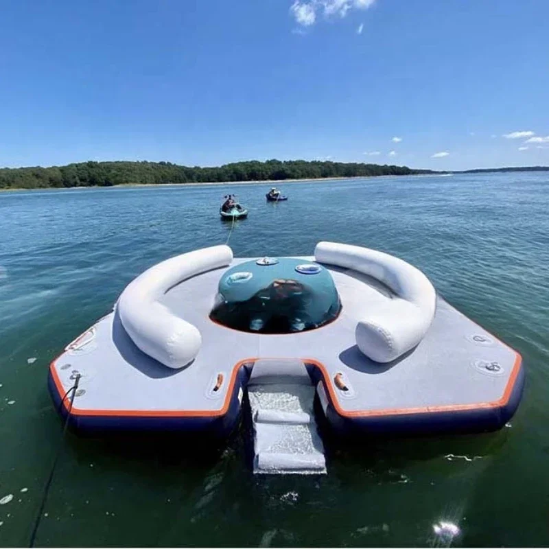 Outdoor-Summer-Lake-Inflatable-Island-Floating-Lounge-Water-Park-Jet ...