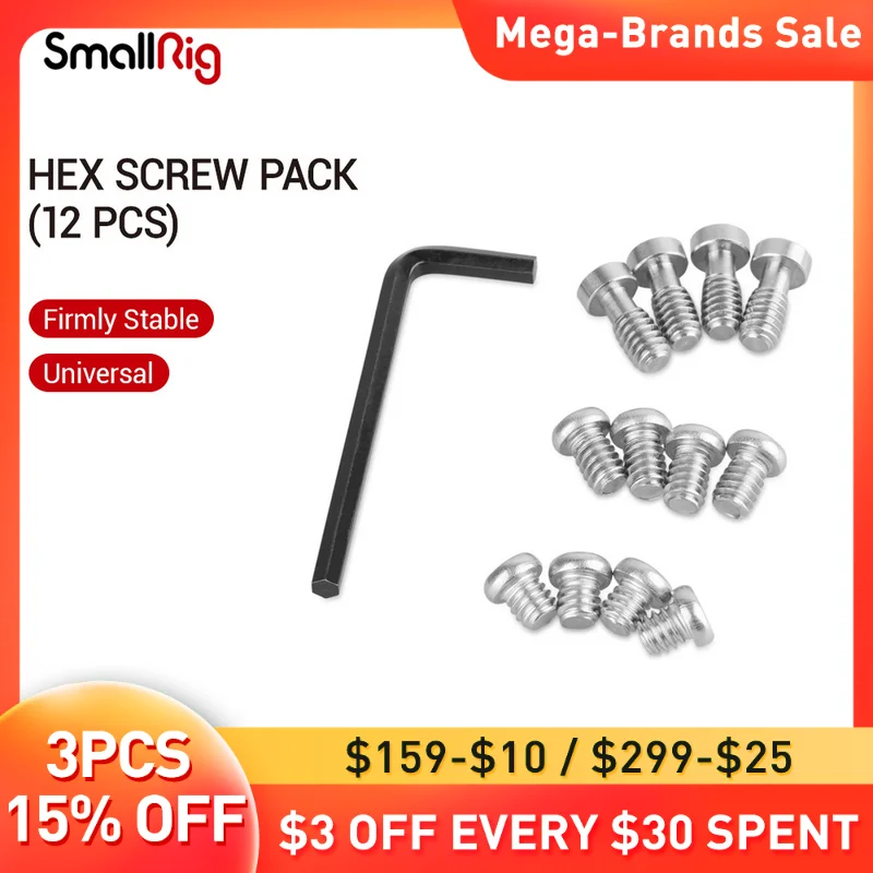 Smallrig Hex Screw 1/4 Inch 12 Pcs Pack With A Hex Spanner- 1713 ...