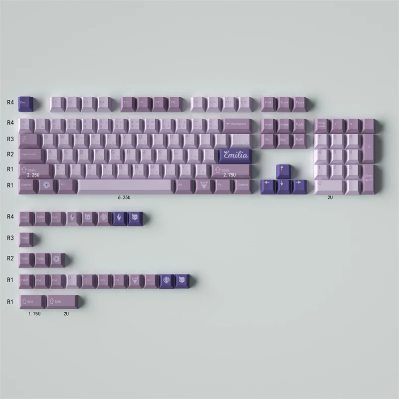 Dye-Sublimation-GMK-Purple-Frost-Witch-Keycaps-Japanese-Keycap-Cherry ...